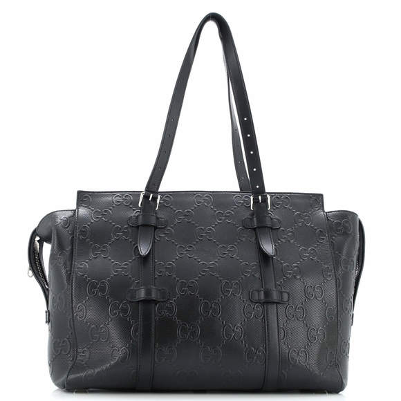 Gucci | Bags | Gucci Tote Bag Gg Embossed Perforated Leather | Poshmark